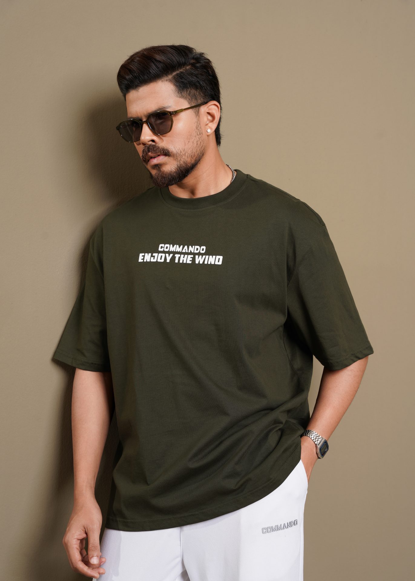 Enjoy The Wind Oversized Tees (olive) | COMMANDO BD