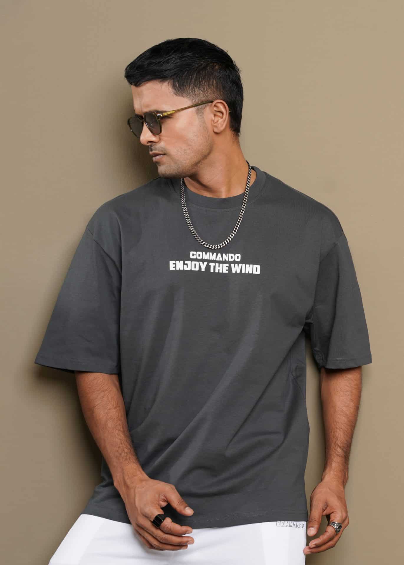 Enjoy The Wind Oversized Tees (ash) | COMMANDO BD
