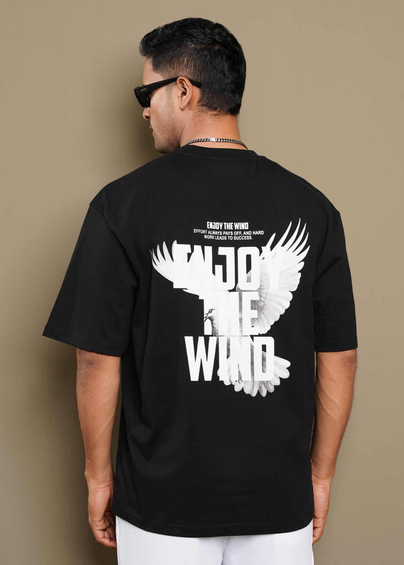 Enjoy The Wind Oversized Tees (Black) | COMMANDO BD