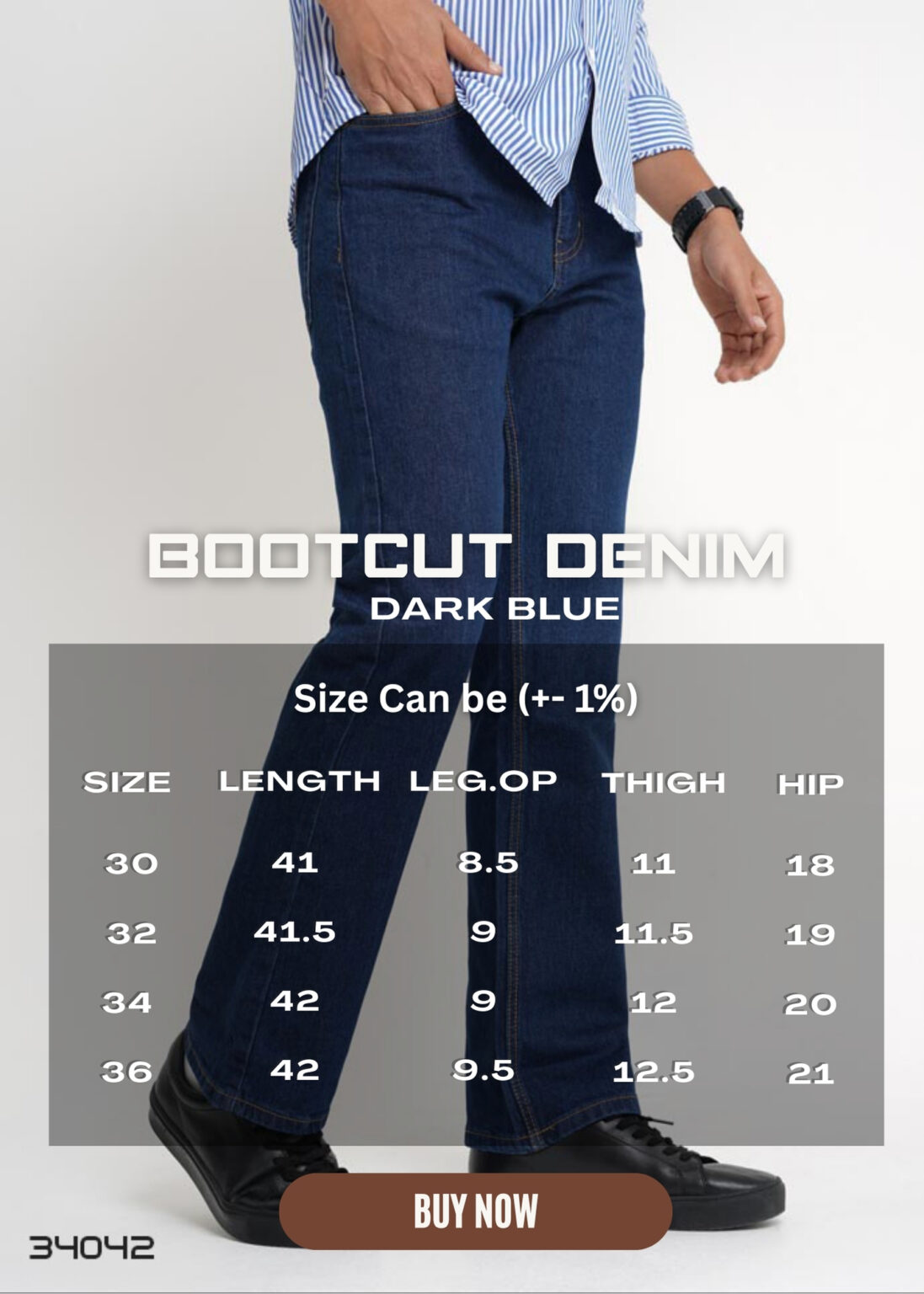 Men's Blue Boot Cut Jeans | Commando jeans