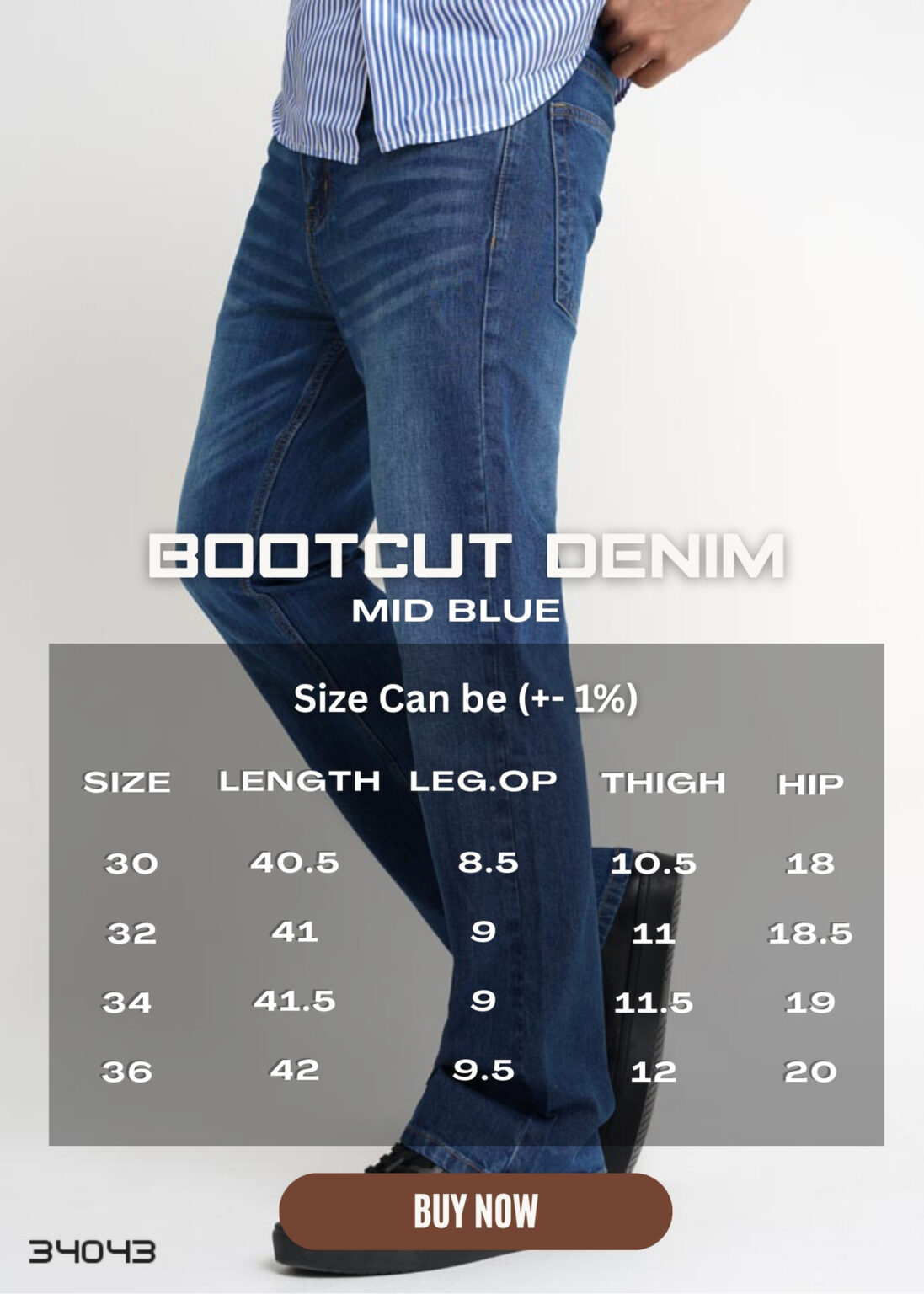 Men's Blue Boot Cut Jeans | Commando jeans