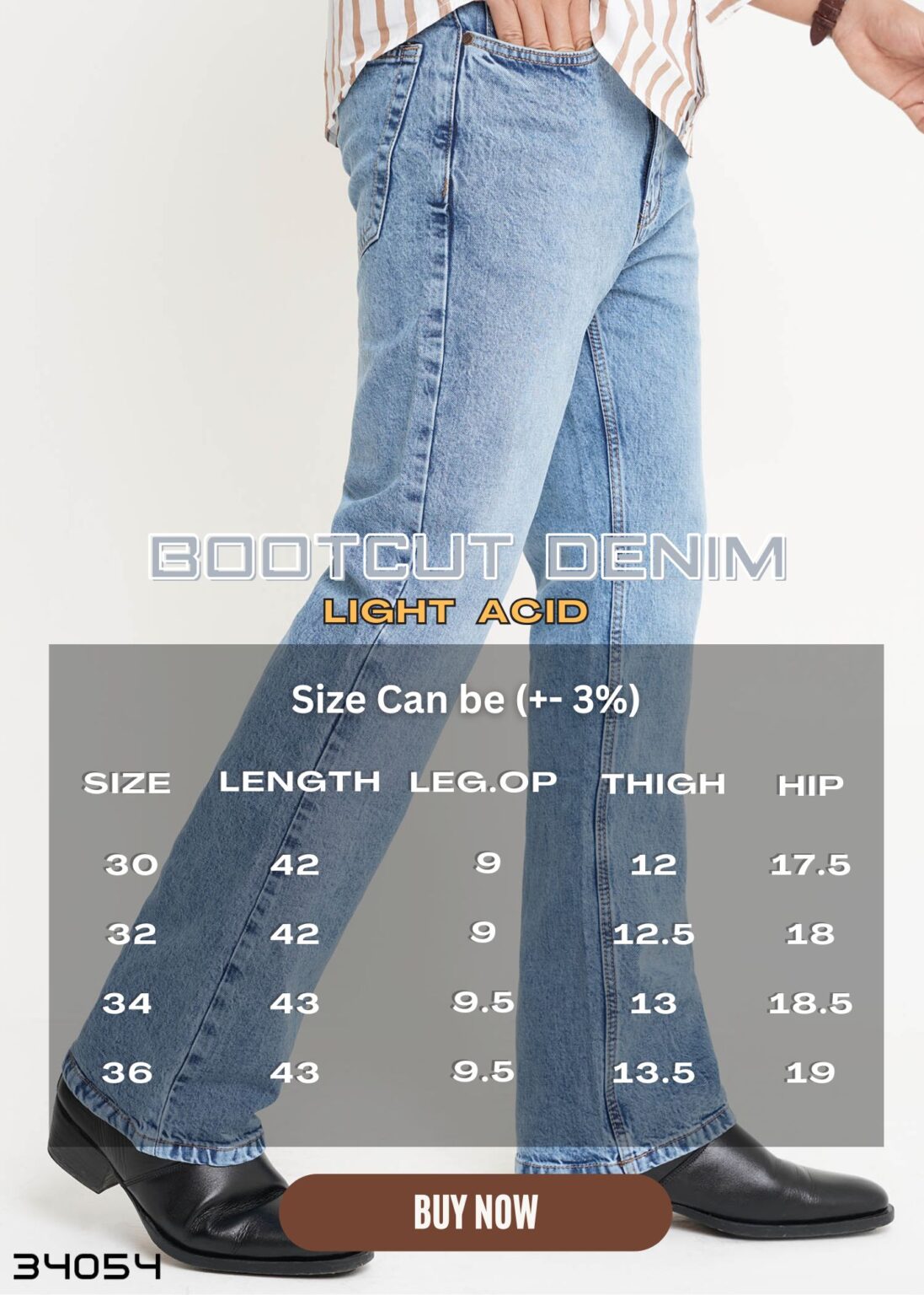 Men's Blue Boot Cut Jeans | Commando jeans