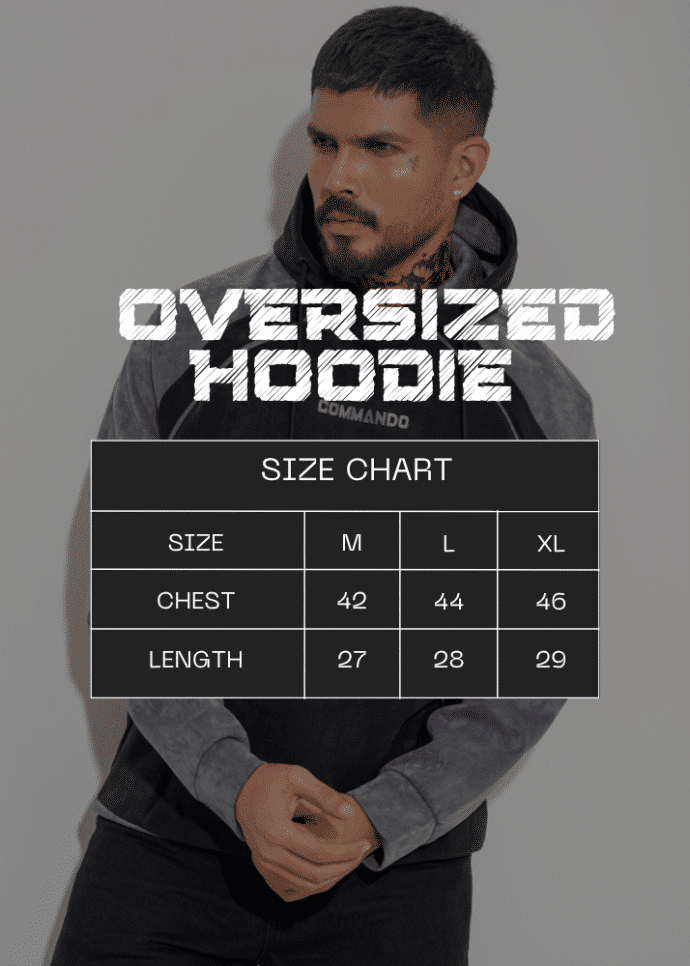 Ravine Black Grey Hoodie For Man's | COMMANDO BD