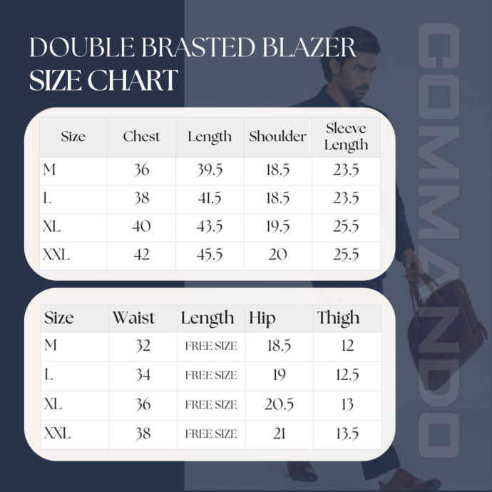 Double Breasted Blazer Set - 38007 | COMMANDO BD